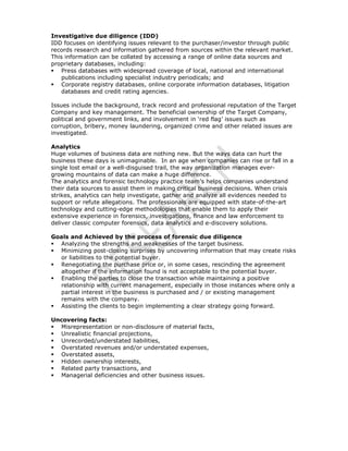Research paper - Forensic investigation, due diligence | PDF