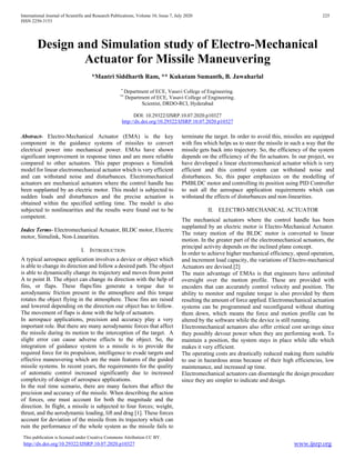 Design and Simulation study of Electro-Mechanical Actuator for Missile ...