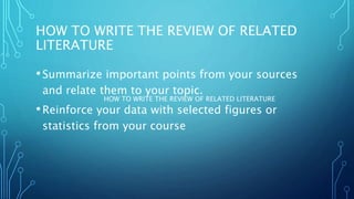 Research Paper: Review of Related Literature | PPTX | Publishing ...