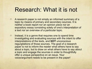 Research paper 101 | PPTX | Education