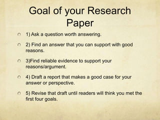 Research paper 101 | PPTX | Education