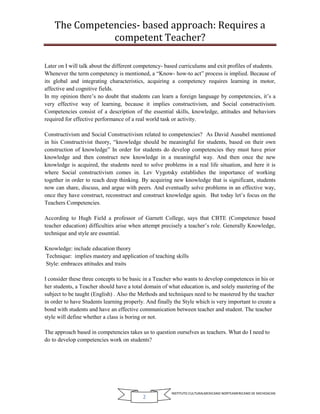 Does a Competency-based approach, require a competent teacher? | DOCX