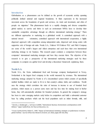 International Marketing Strategies - Research Paper | DOCX
