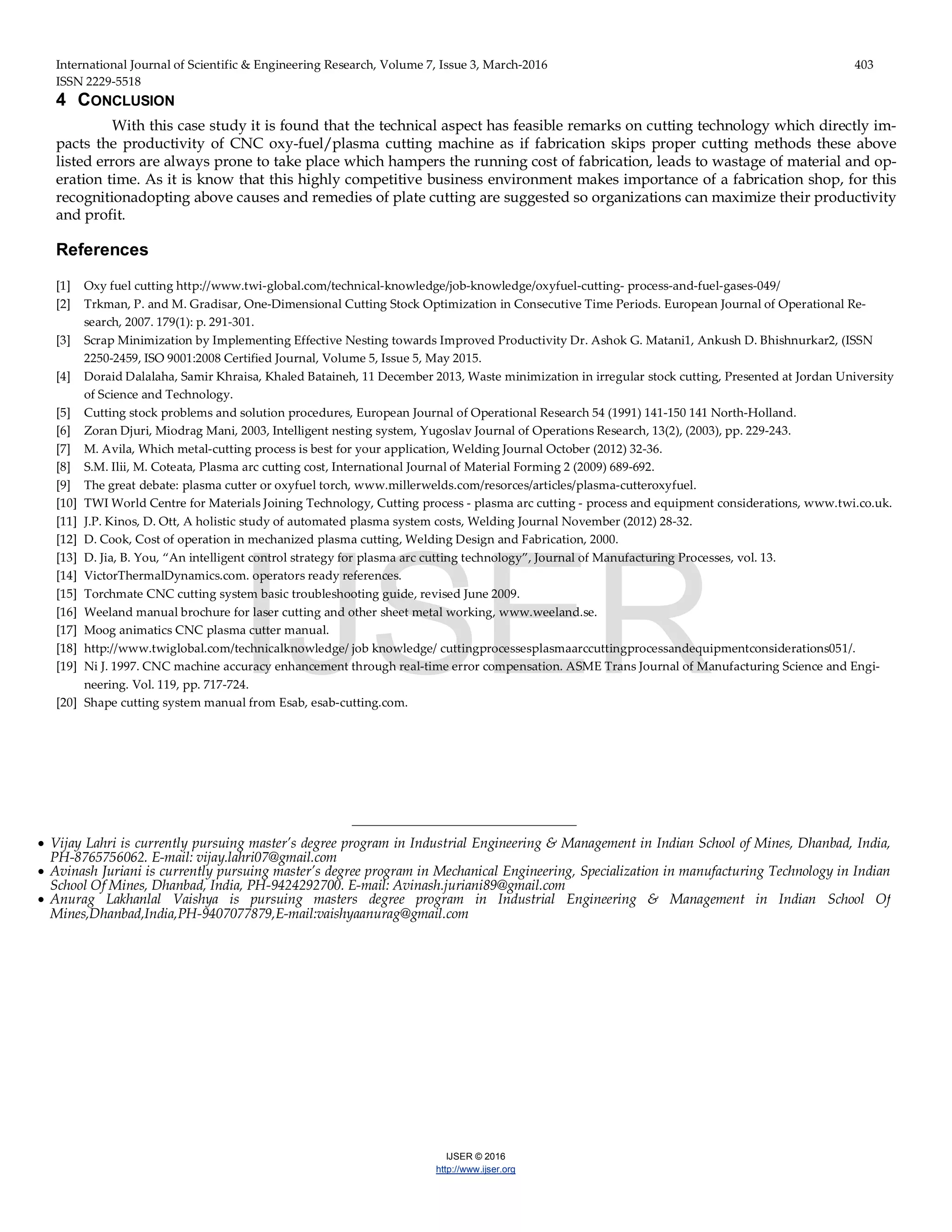 Plate Cutting Error in Fabrication Shop & their Remedial Measure with ...