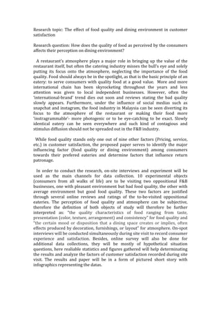 Food and Culture assignment 1A research proposal | PDF