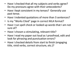 Research paper checklist | PPT