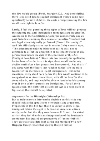 Research Paper ExampleH.R. 140 - Birthright Citizenship Act of.docx