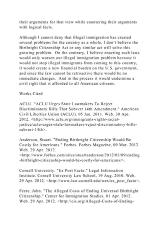 Research Paper ExampleH.R. 140 - Birthright Citizenship Act of.docx
