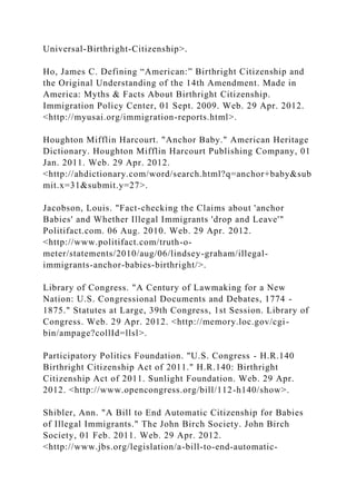Research Paper ExampleH.R. 140 - Birthright Citizenship Act of.docx