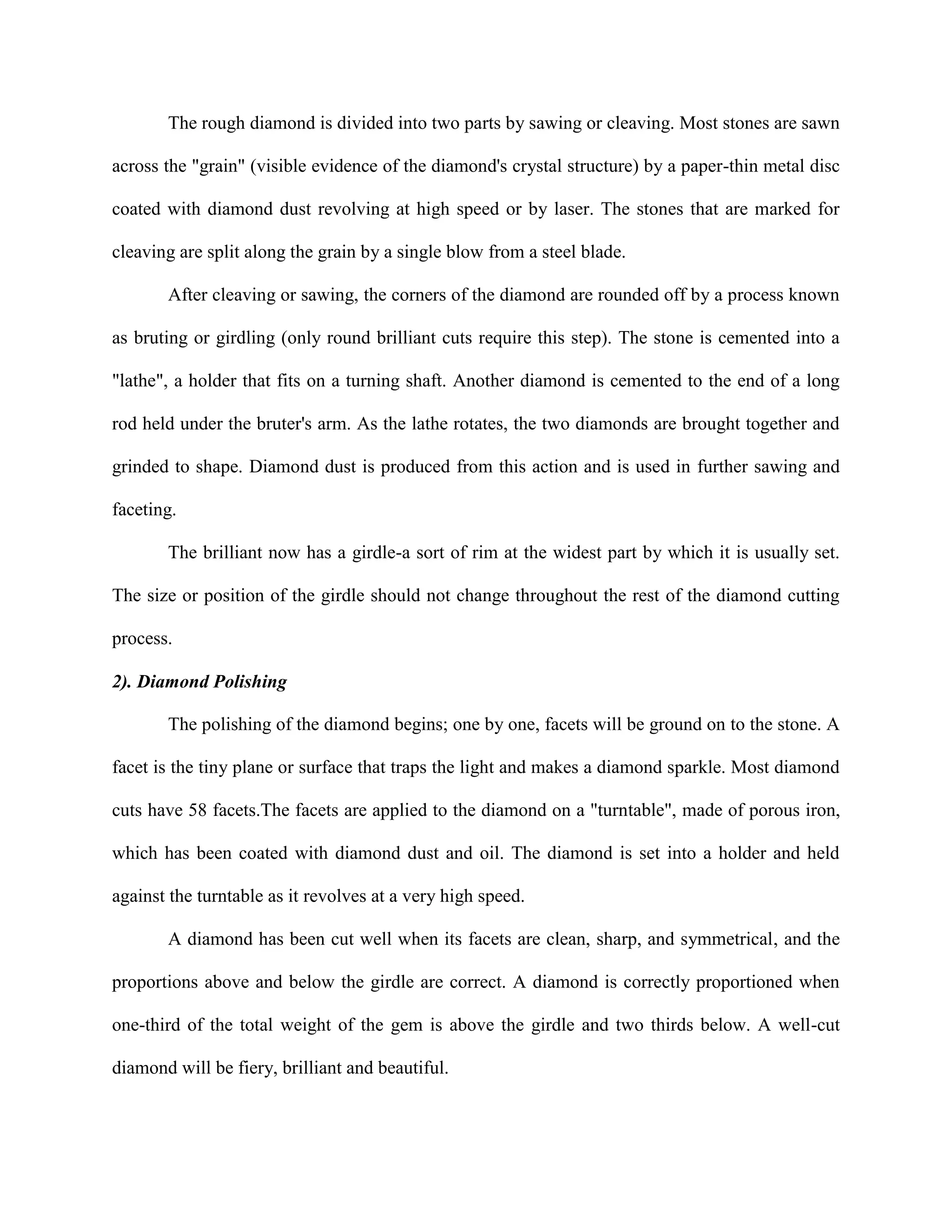 Research paper for diamond | DOCX | Jewelry Making | Arts and Crafts