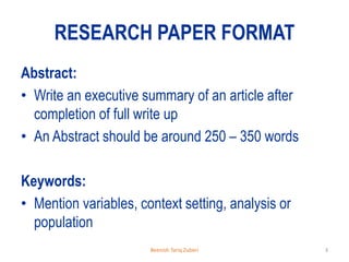 Research paper format | PPTX