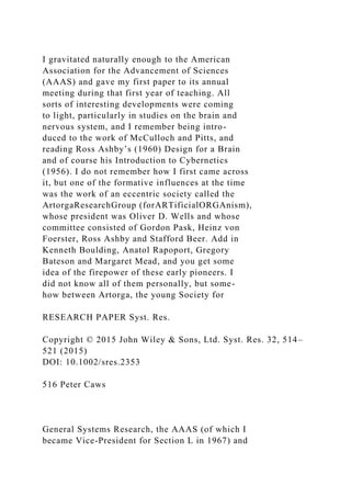 Research PaperGeneral Systems Theory Its Past andPote.docx