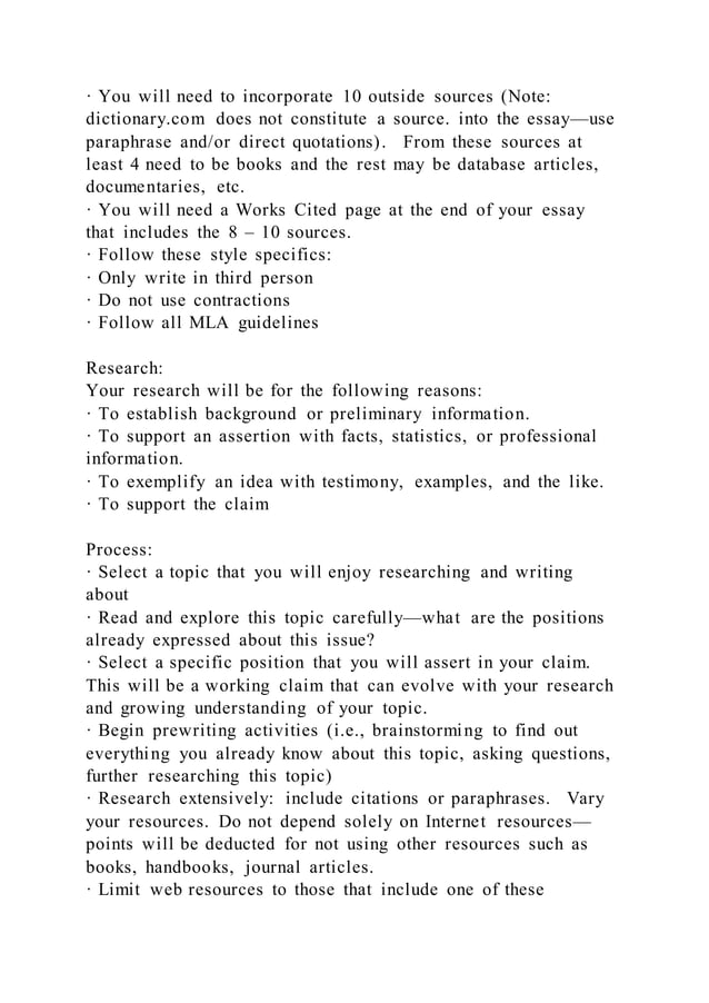 Research paper guidelines late research papers will not be accepted | PDF