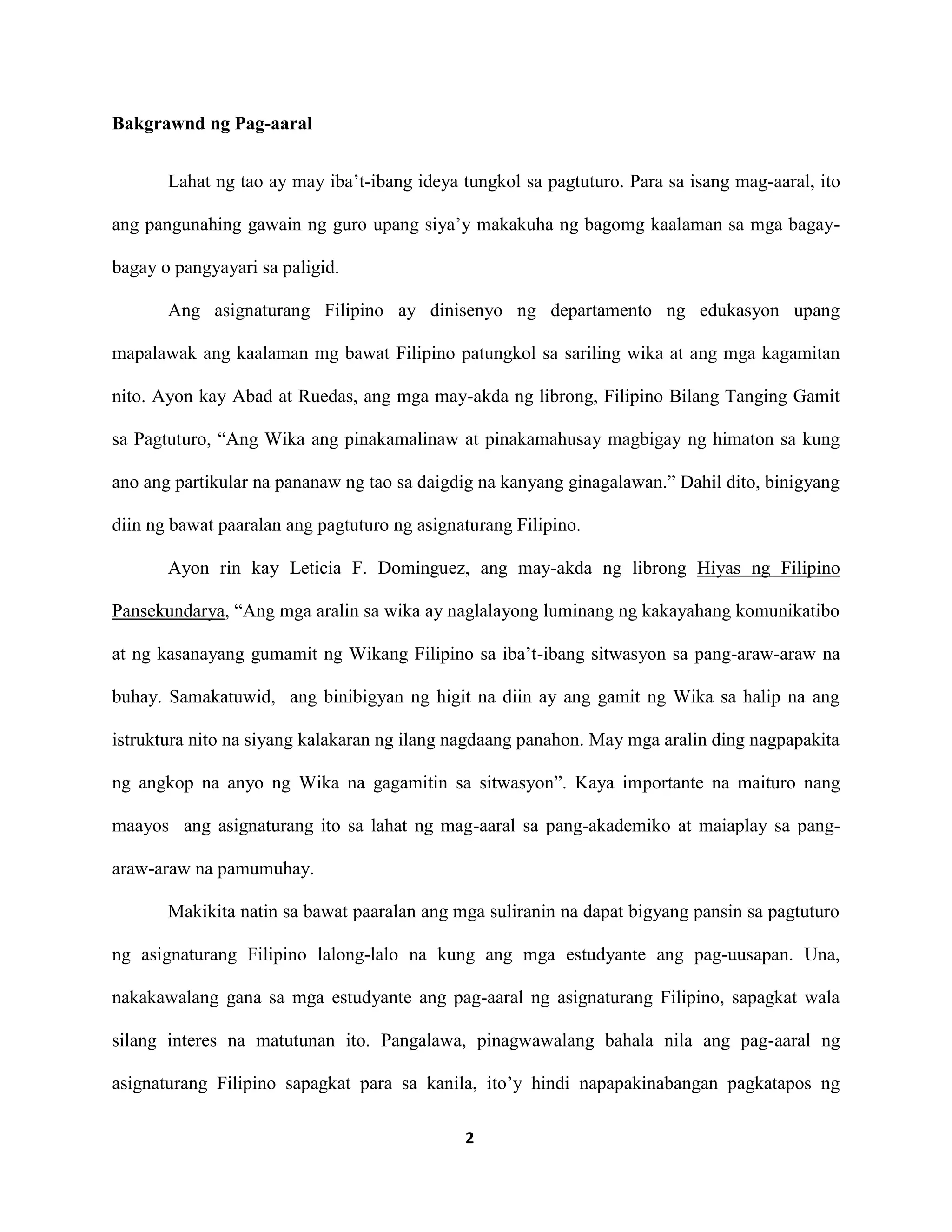Research paper in filipino | PDF