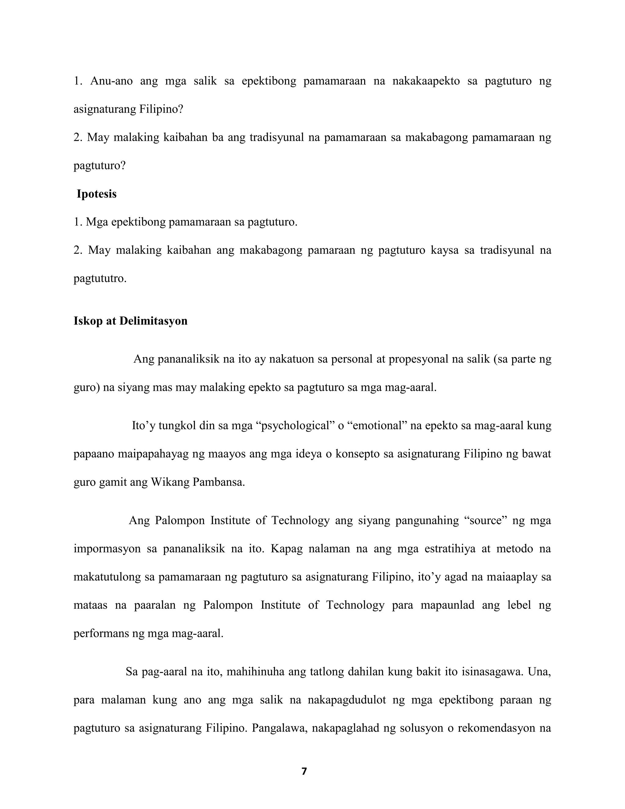 Research paper in filipino | PDF