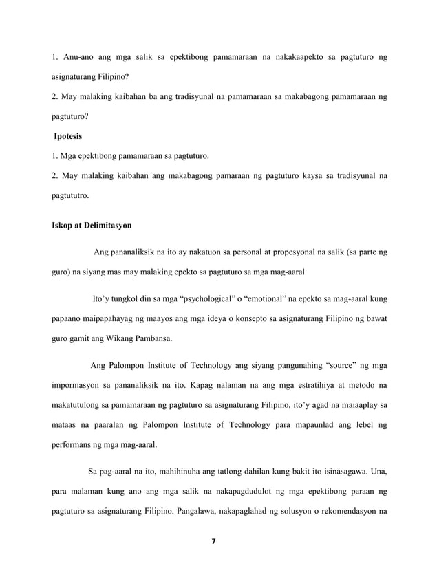 Research paper in filipino | PDF