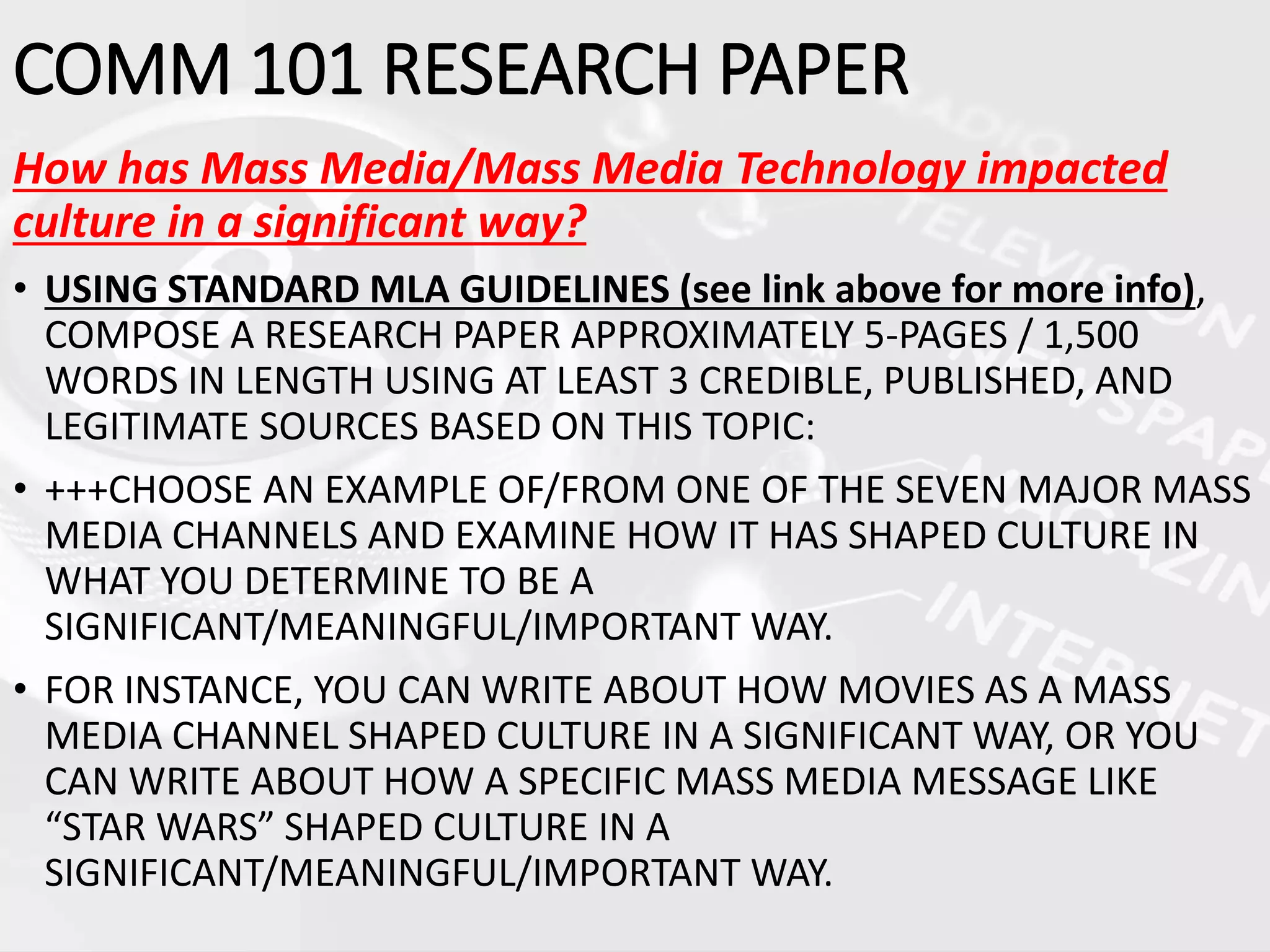 COMM 101 Research paper info-LUTHER | PPTX