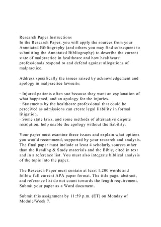 Research Paper InstructionsIn the Research Paper, you will app.docx