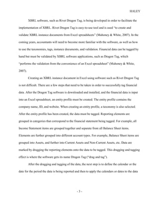 Accounting Information Systems - XBRL Research Paper | PDF