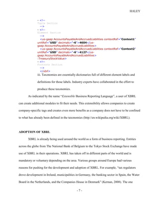 Accounting Information Systems - XBRL Research Paper | PDF