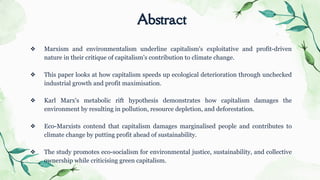Research Paper (Marxism and Environmentalism- Capitalism's Role in ...