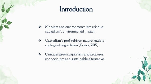 Research Paper (Marxism and Environmentalism- Capitalism's Role in ...