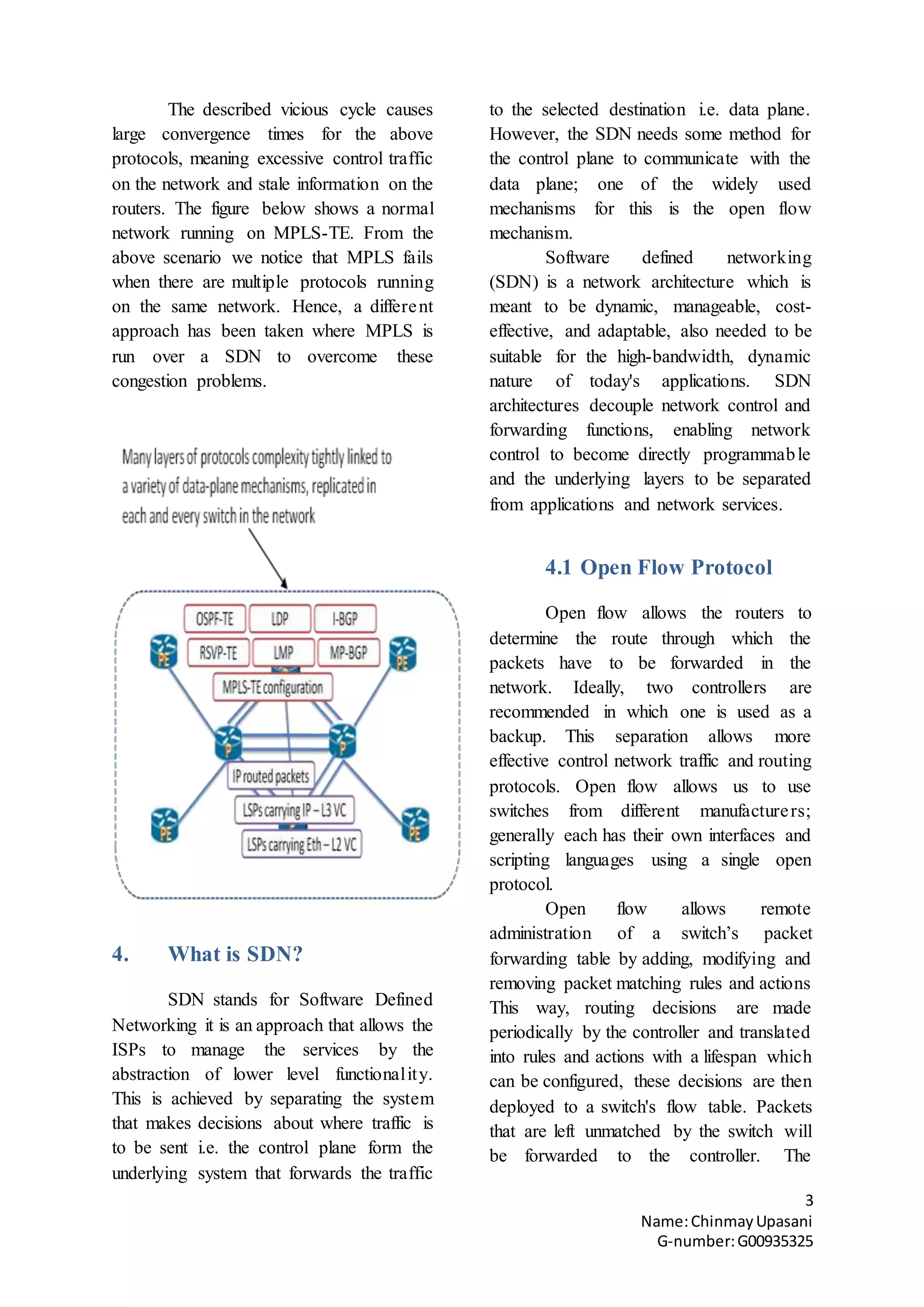 Research paper ( MPLS as a Software-Defined Network ) | DOCX | Computer Networking | Computing