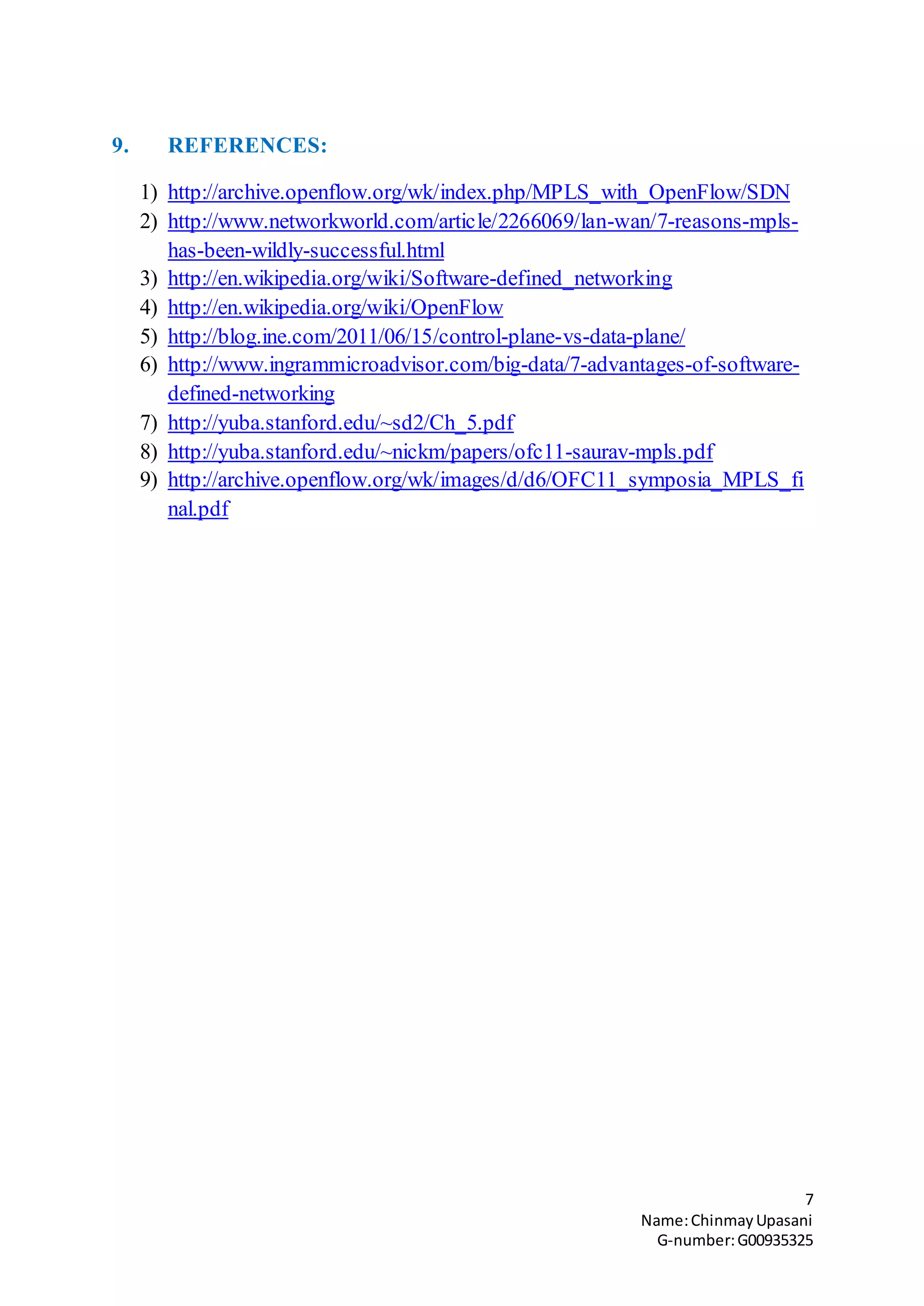 Research paper ( MPLS as a Software-Defined Network ) | DOCX | Computer Networking | Computing
