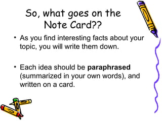 Research paper notecards | PPT