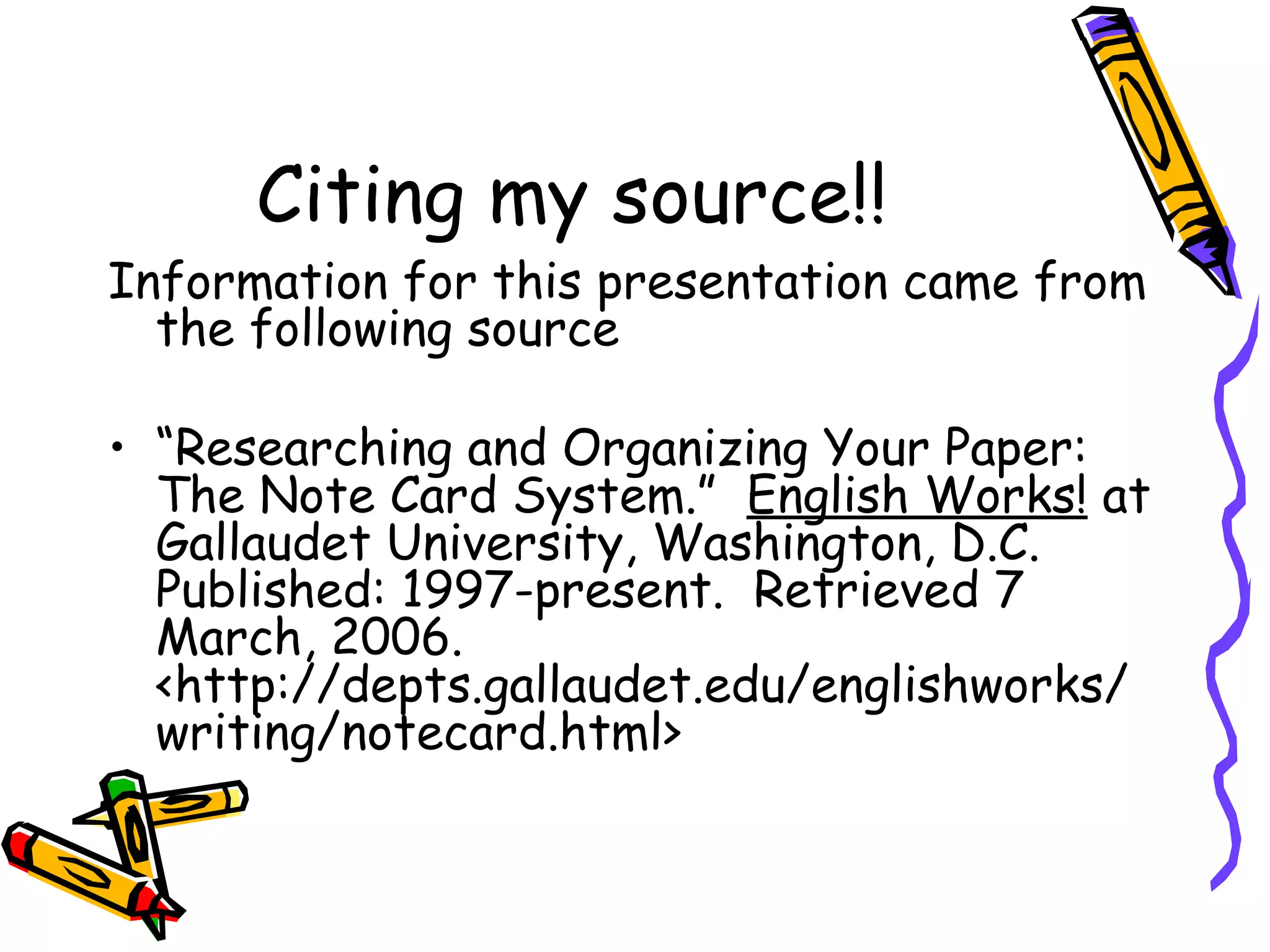 Research Paper Note Cards | PPT