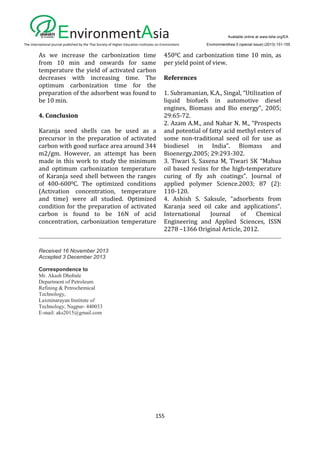 Adsorbent preparation from Karanja seed shells | PDF