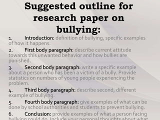 Research paper on bullying guidelines | PPTX