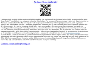 Research Paper On Conformity | PDF