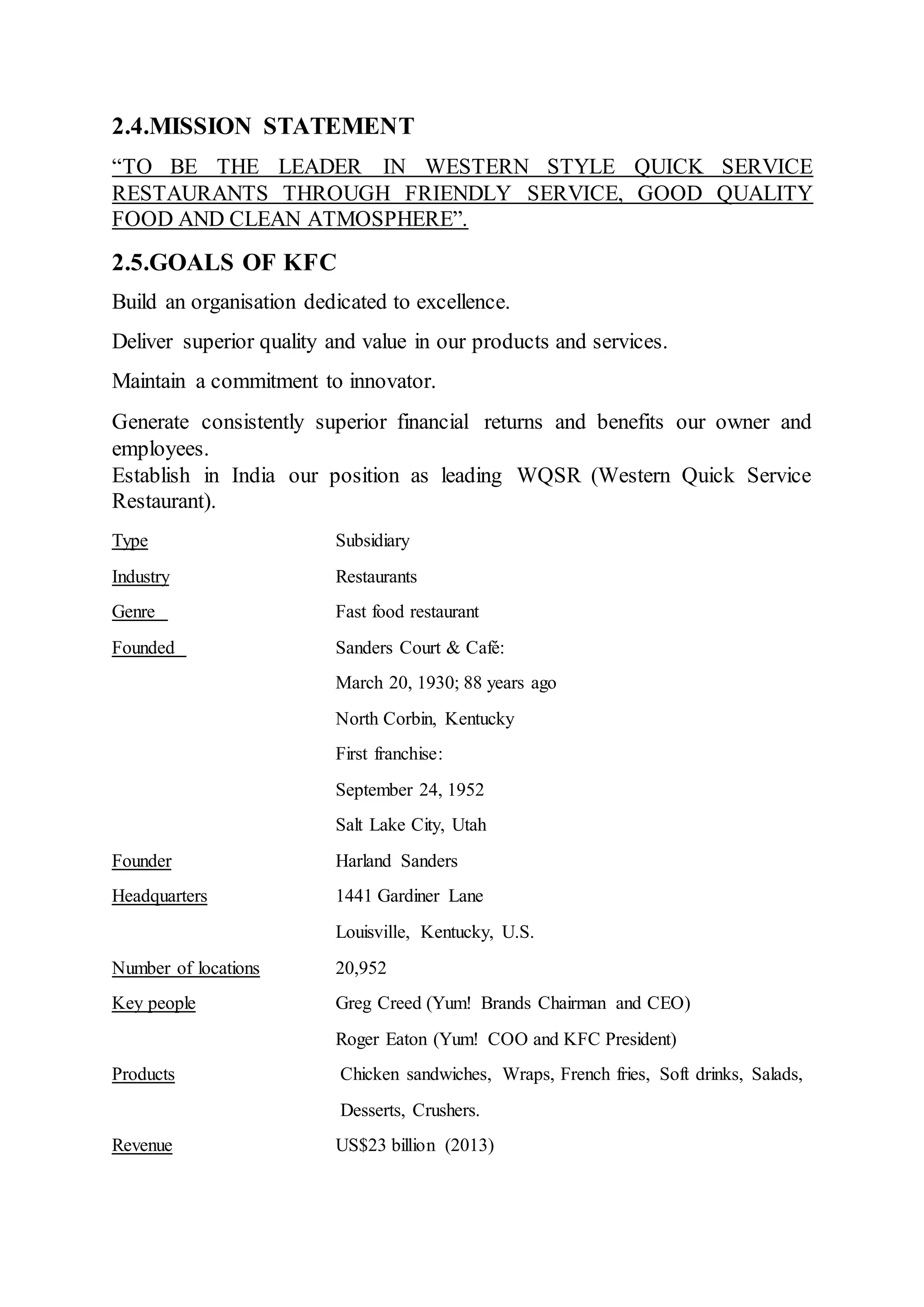 Research paper on kfc | DOCX