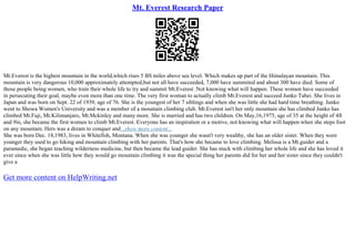 Research Paper On Mount Everest | PDF