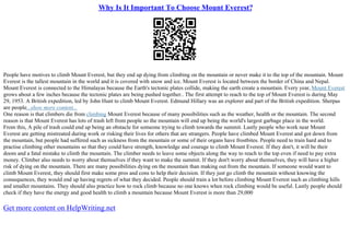 Research Paper On Mount Everest | PDF