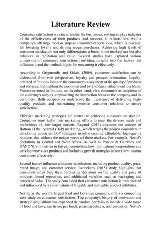 RESEARCH PAPER ON NESTLE , deep analysis , document analysis , | PDF