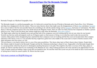 Research Paper On The Bermuda Triangle | PDF