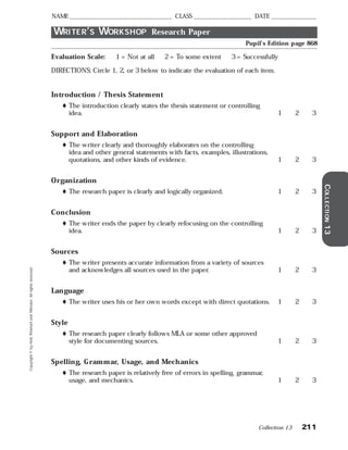 Research paper peer edit sheet | PDF
