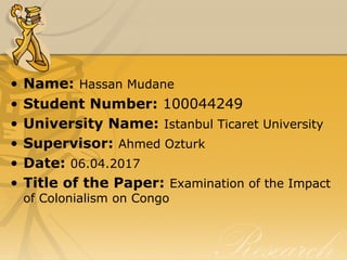 Research Paper Proposal by hassan mudane | PPT