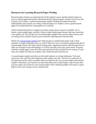 Research paper samples | PDF
