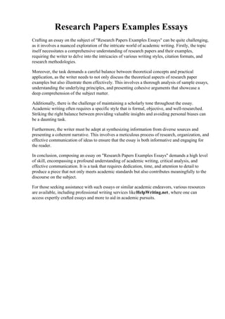 Research Papers Examples Essays | PDF