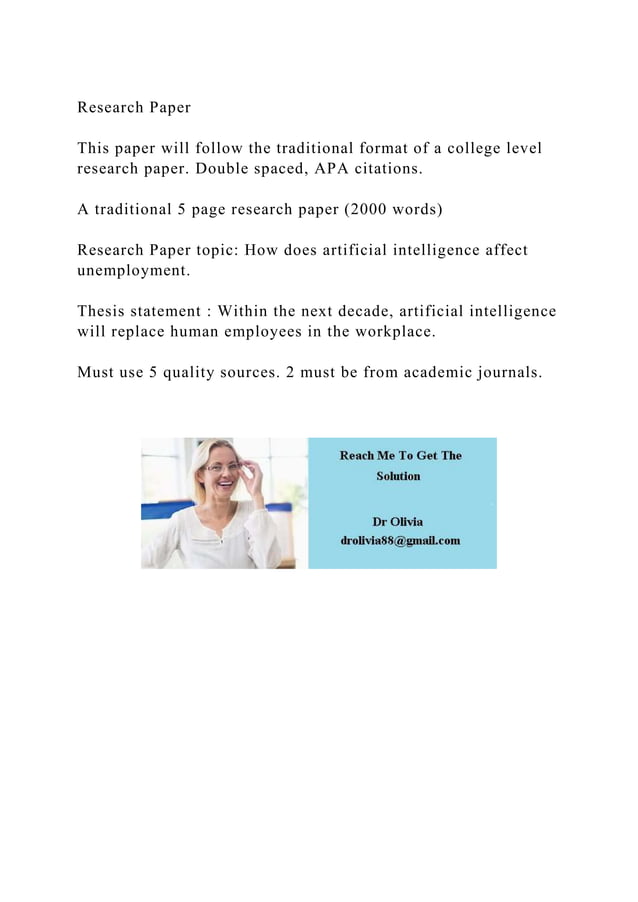 Research PaperThis paper will follow the traditional format of a.docx