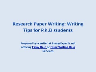 Essay Help: Research paper writing | PPT