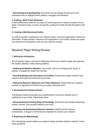 Research Paper Writing_ A Comprehensive Guide for Academic Excellence | PDF