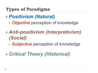 Research paradigms | PPTX | Science