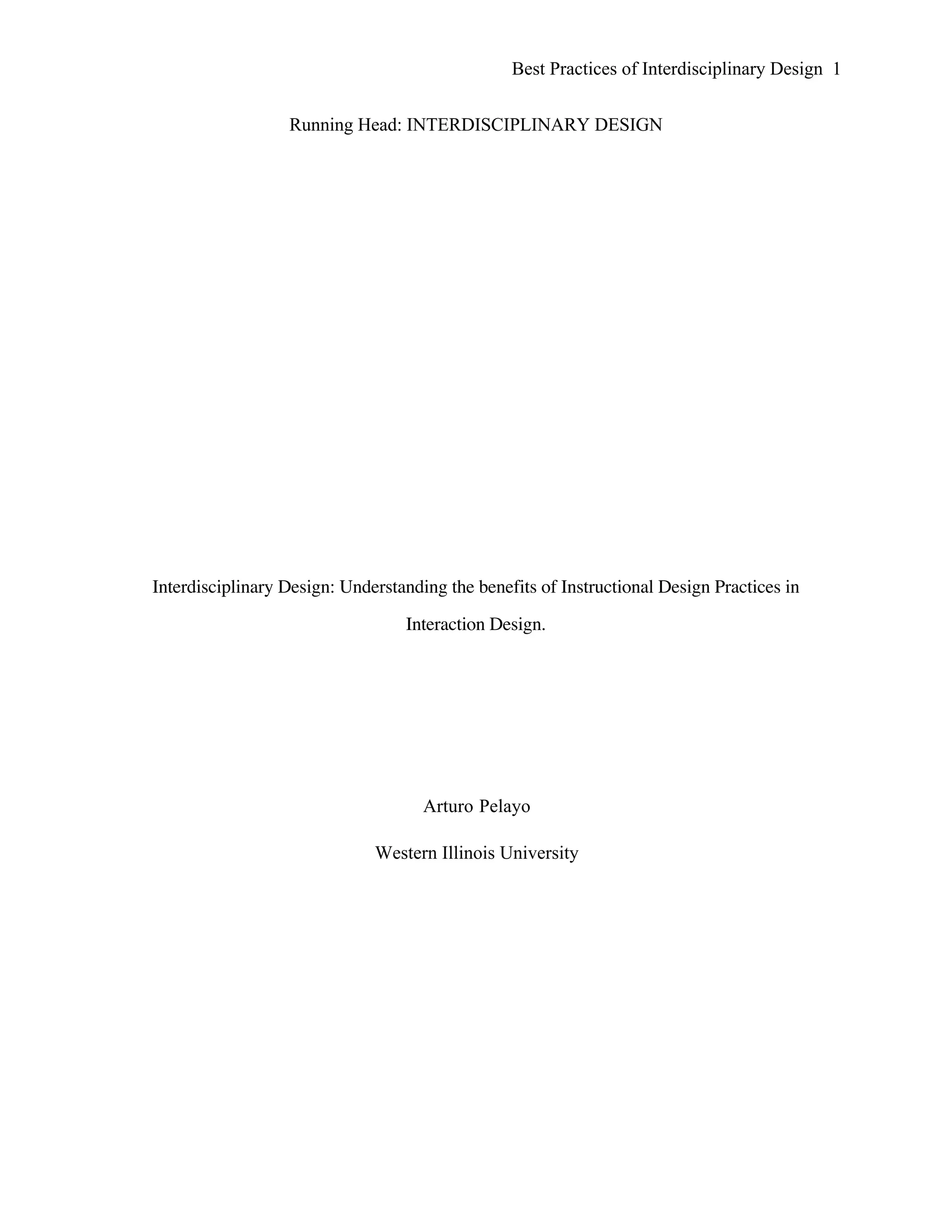 Best Practices for Interdisciplinary Design. | PDF