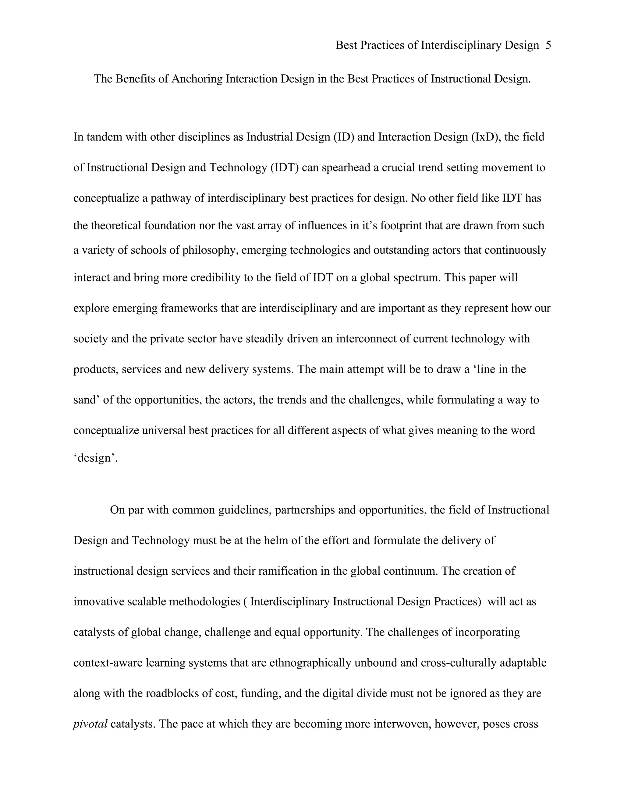 Best Practices for Interdisciplinary Design. | PDF