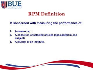 Research performance measurement | PPT