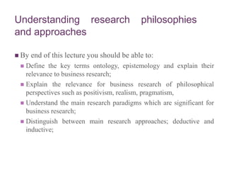 Research Philosophies for Professors of Bu | PPT